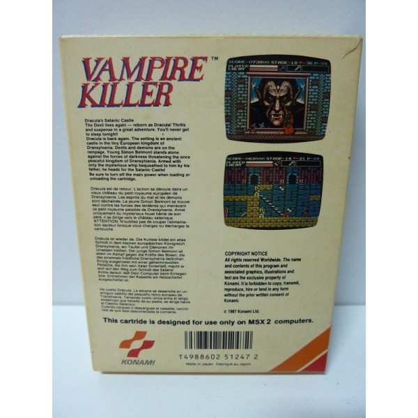 CASTLEVANIA VAMPIRE KILLER MSX Pal - Retrogameshop